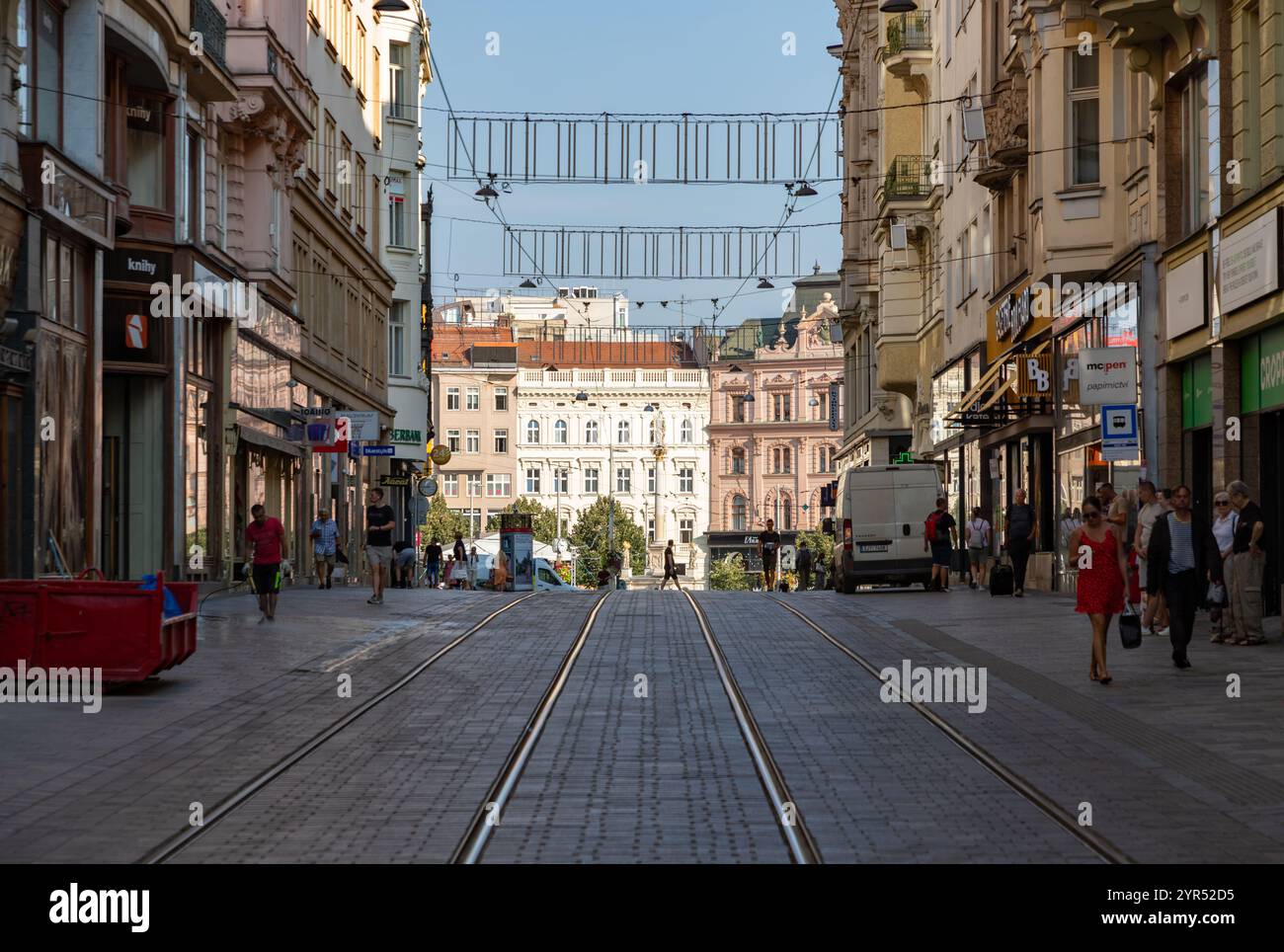 A picture of the Masarykova Street leading up to the Freedom Square, in ...
