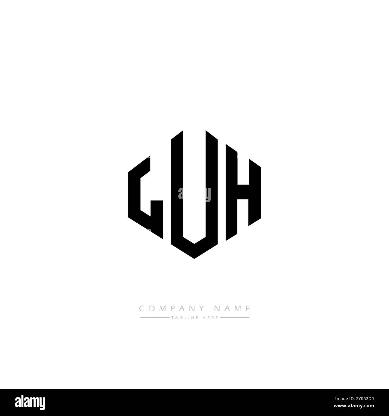 LUH letter logo design with polygon shape. LUH polygon and cube shape ...