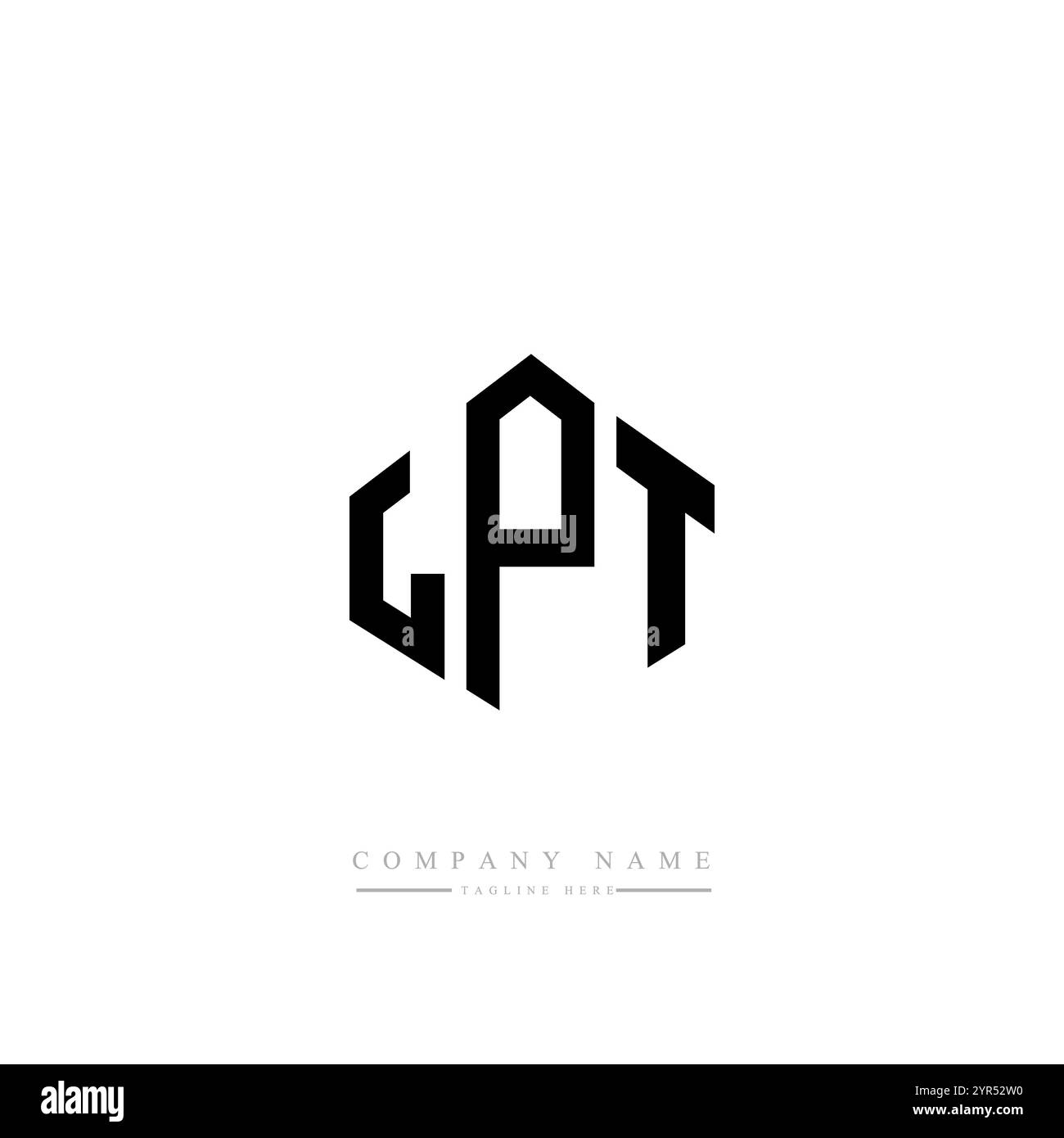 LPT letter logo design with polygon shape. LPT polygon and cube shape ...