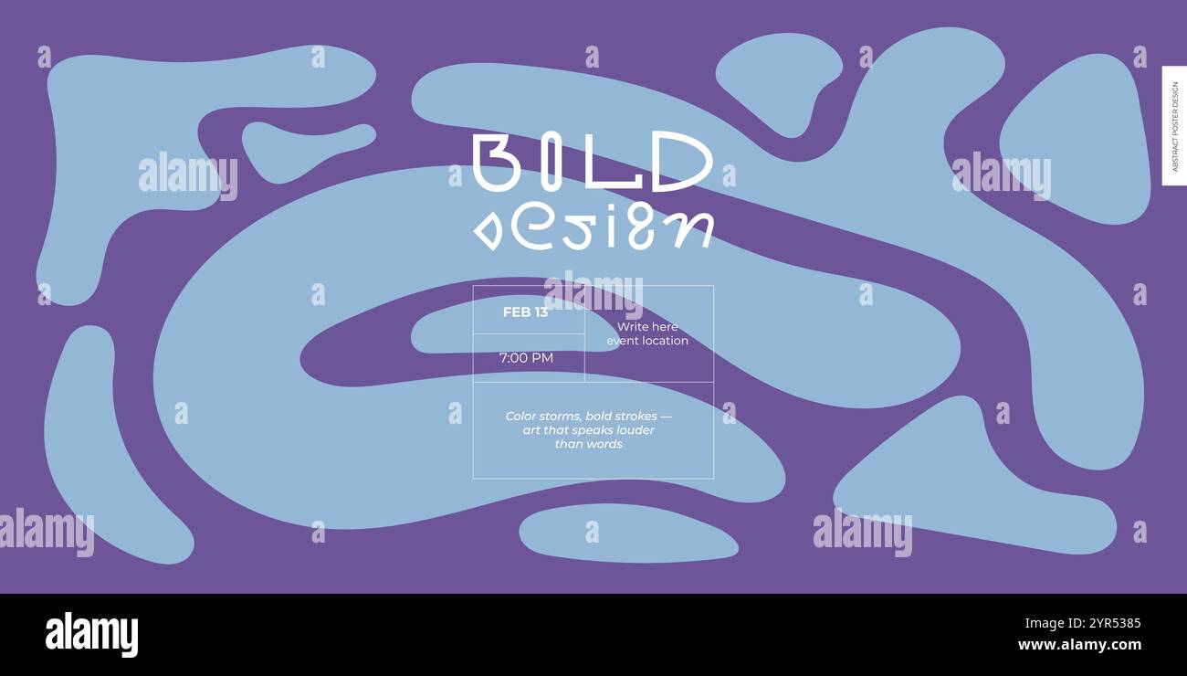 Abstract template banner featuring artistic liquid like organic shapes ...