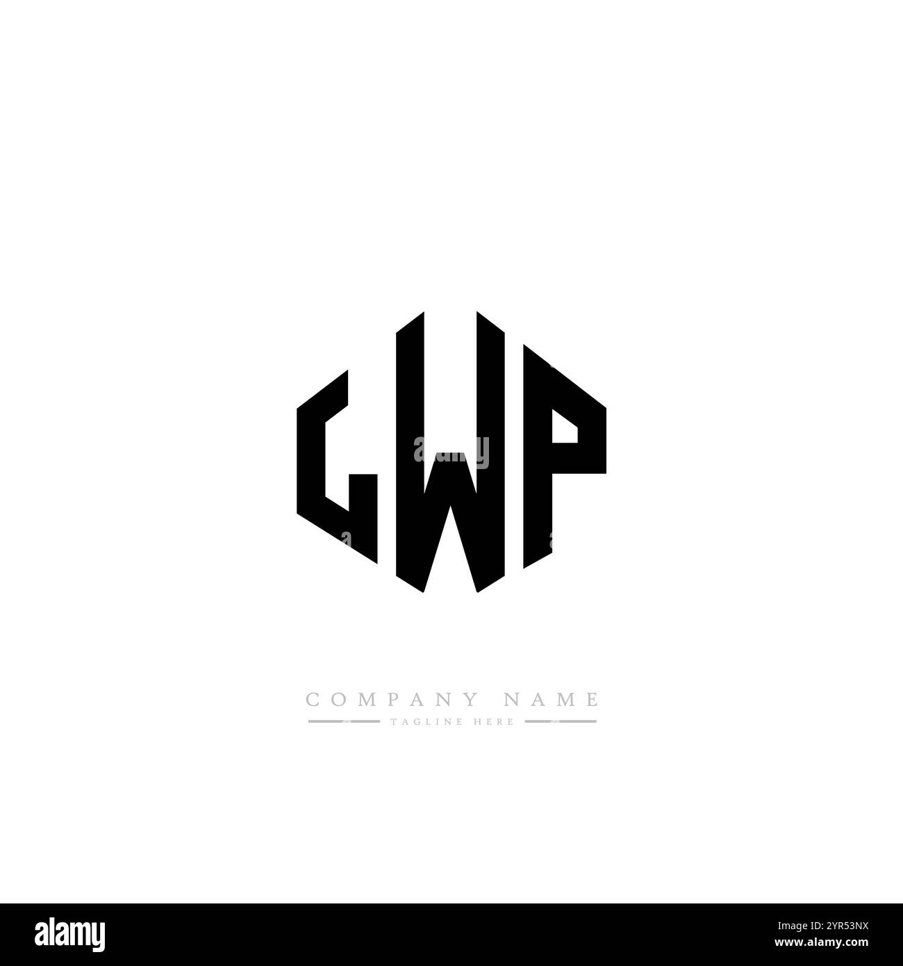 LWP letter logo design with polygon shape. LWP polygon and cube shape ...