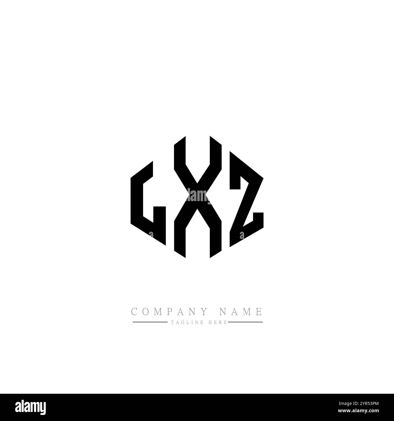LXZ letter logo design with polygon shape. LXZ polygon and cube shape ...