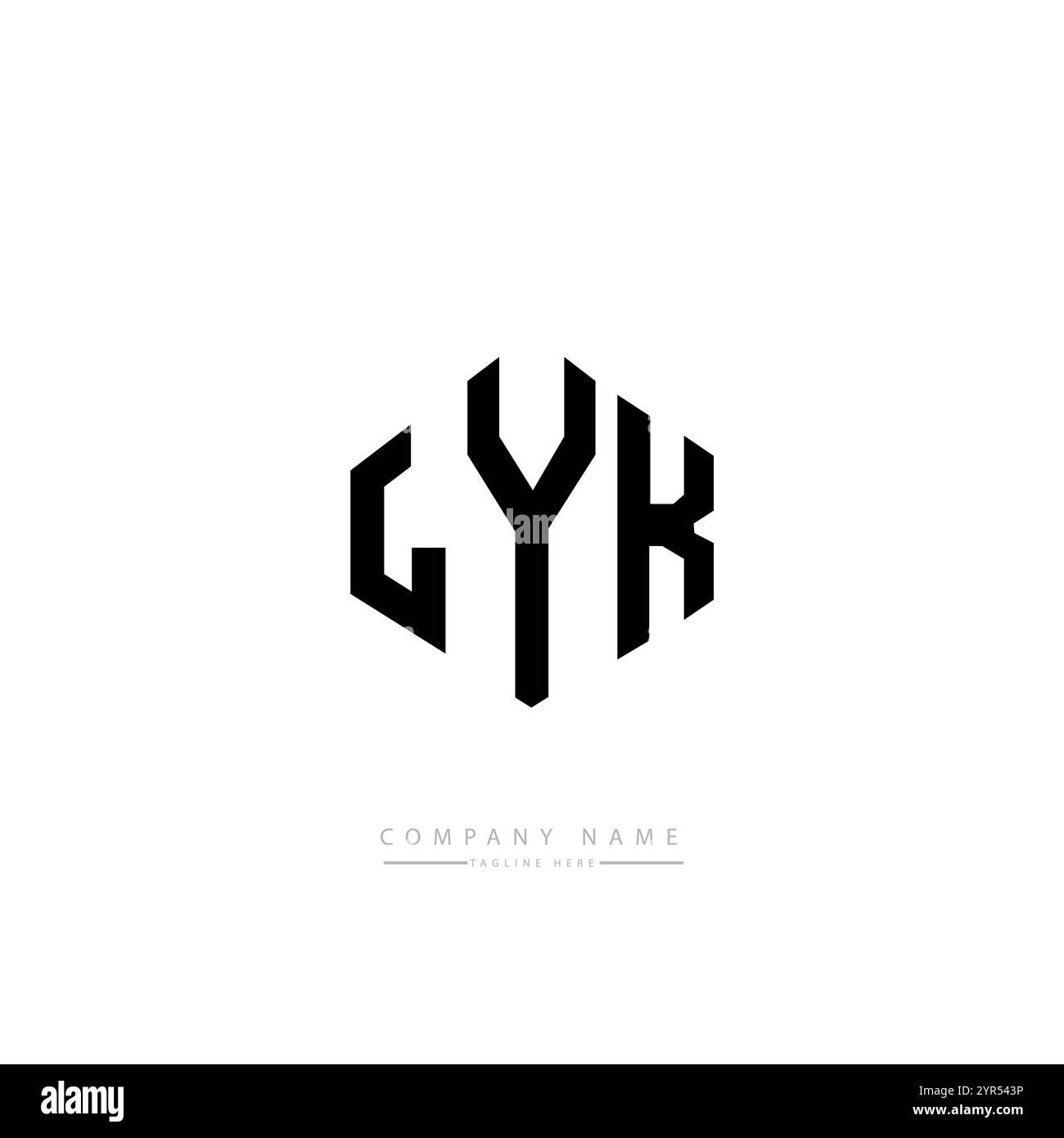 LYK letter logo design with polygon shape. LYK polygon and cube shape ...
