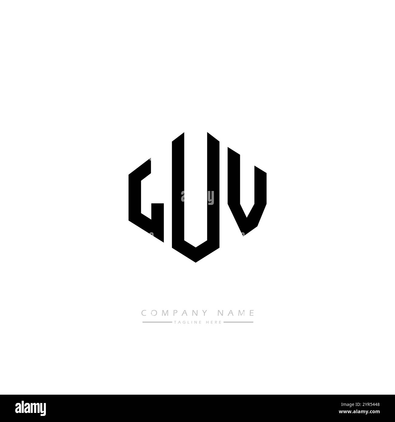 LUV letter logo design with polygon shape. LUV polygon and cube shape ...