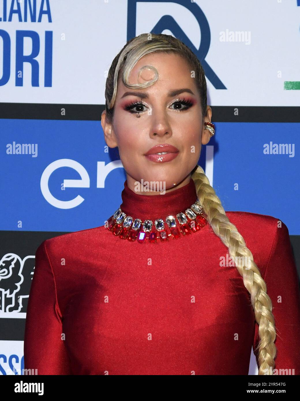 Milano, Red Carpet “Galà del calcio AIC” 2024 - Baby K Stock Photo - Alamy