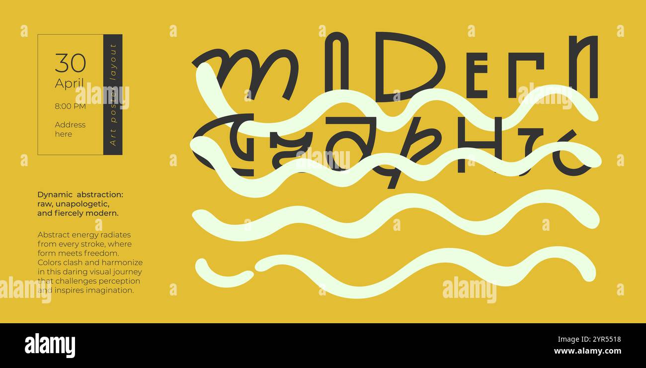 Modern abstract design featuring bold colors and creative typography ...