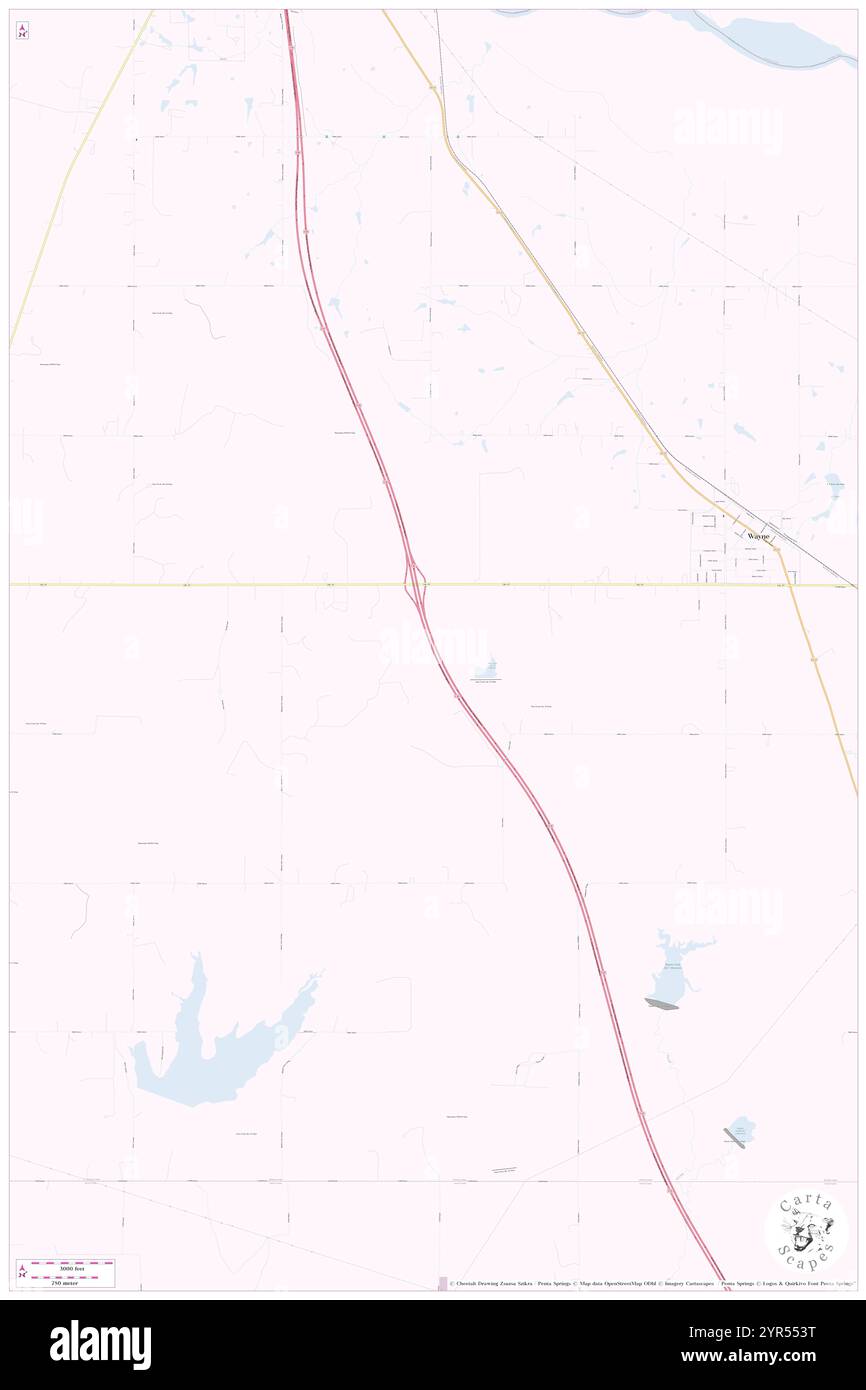 Map of wayne oklahoma Cut Out Stock Images & Pictures - Alamy