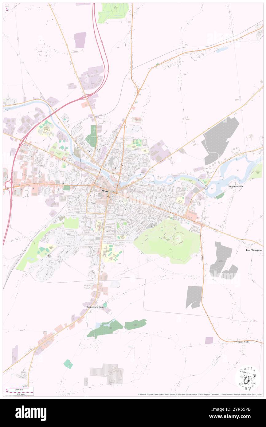 Map of watertown new york Cut Out Stock Images & Pictures - Alamy