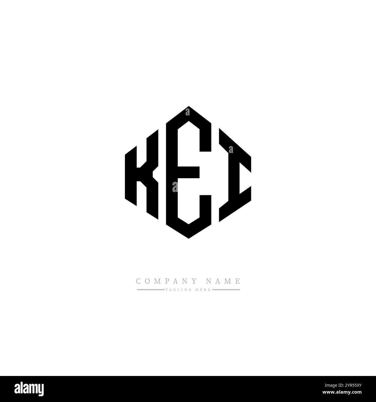 KEI letter logo design with polygon shape. KEI polygon and cube shape ...