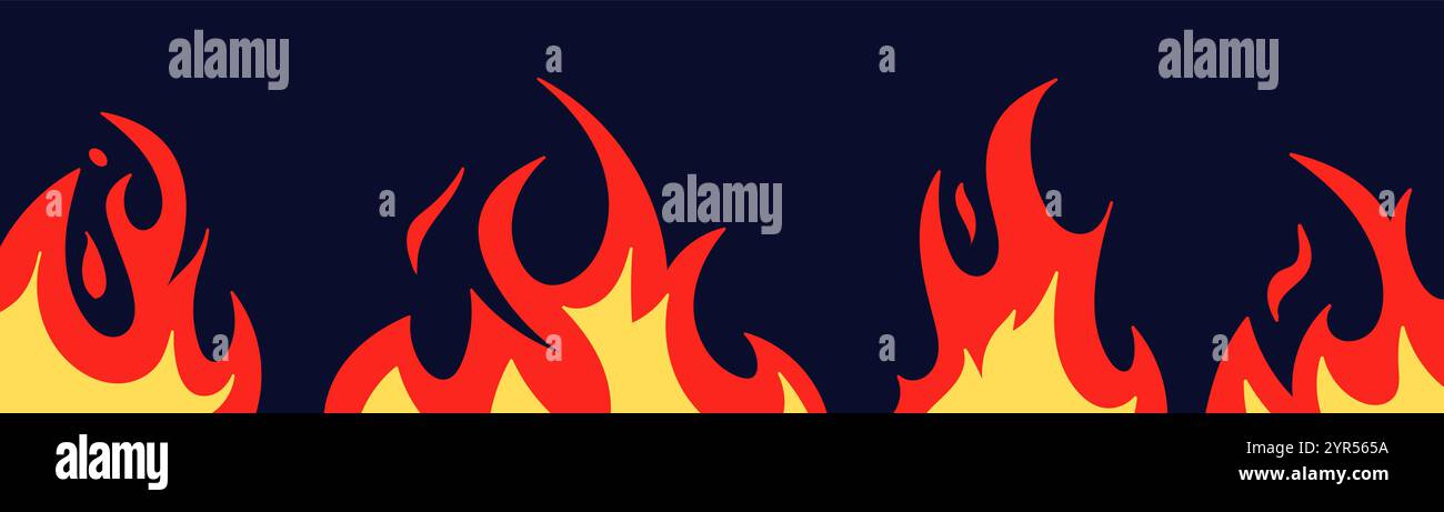 Cartoon flame background with red and yellow fiery . Dynamic fire shape ...