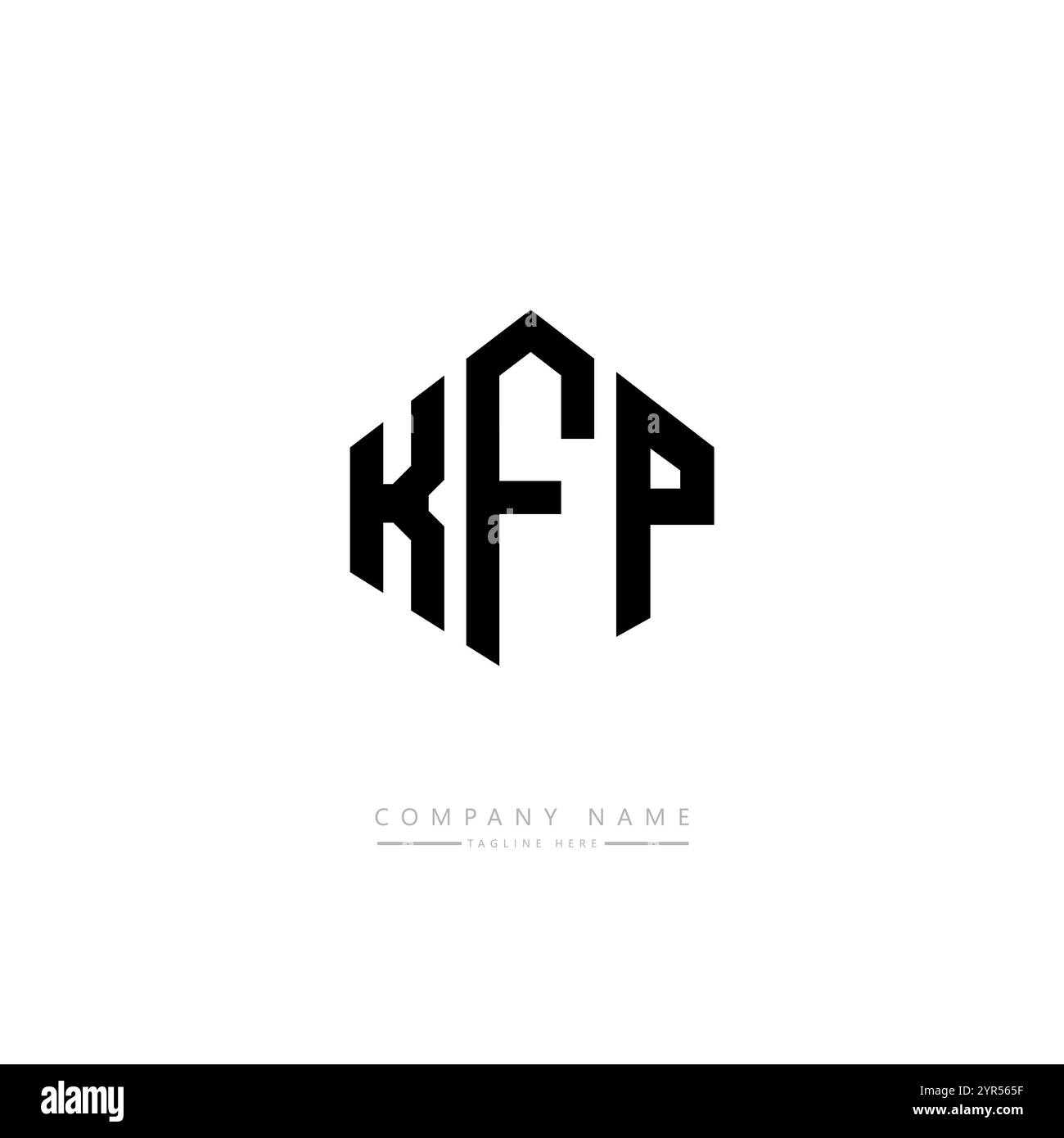 KFP letter logo design with polygon shape. KFP polygon and cube shape ...