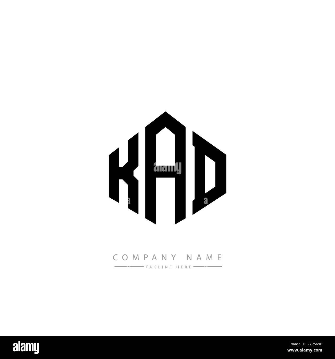 KAD letter logo design with polygon shape. KAD polygon and cube shape ...