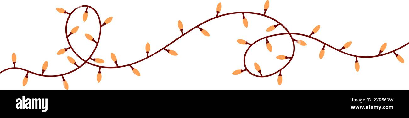 Fairy light garland doodle bulbs on string. Decorative Christmas ...