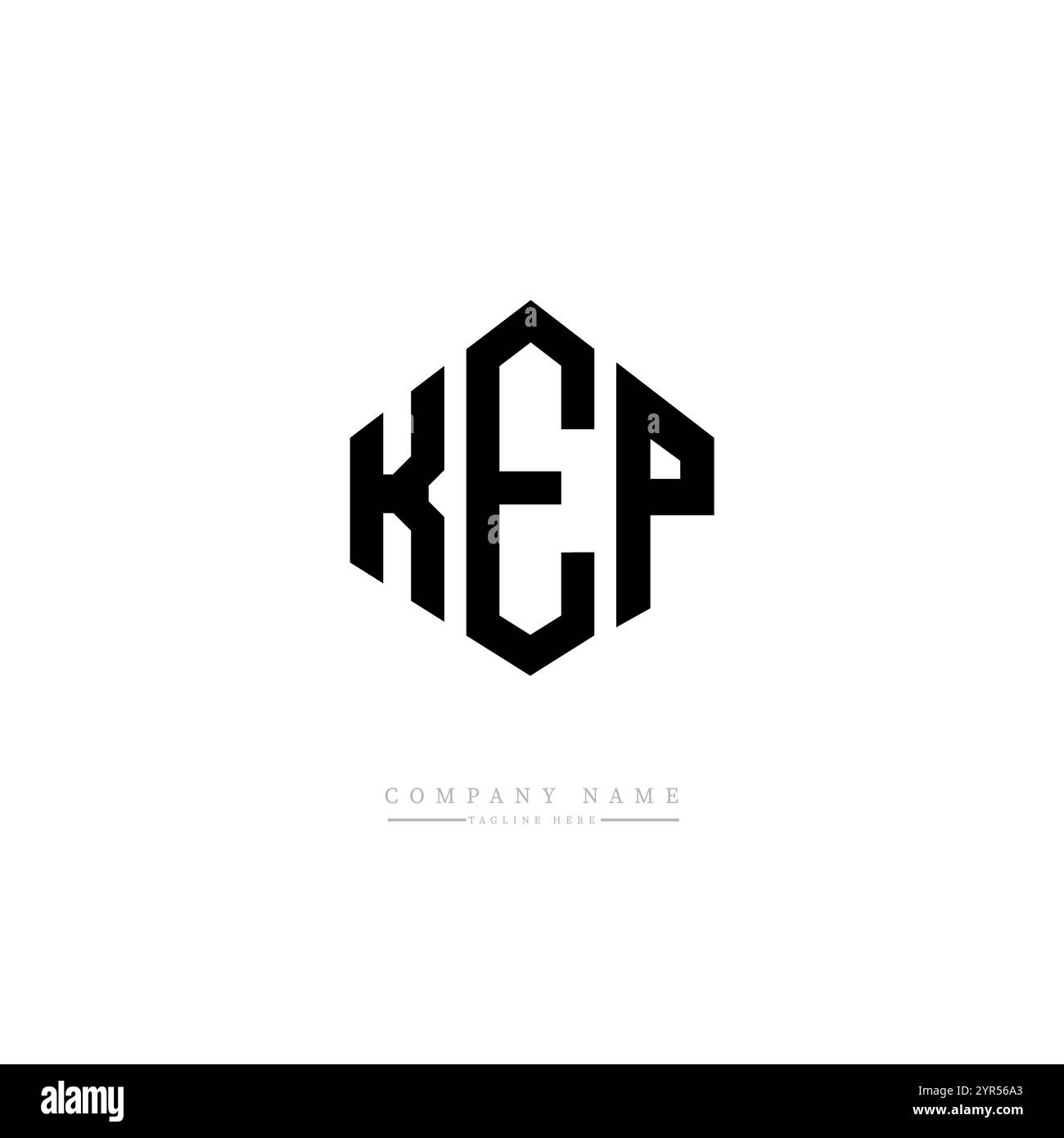 KEP letter logo design with polygon shape. KEP polygon and cube shape ...