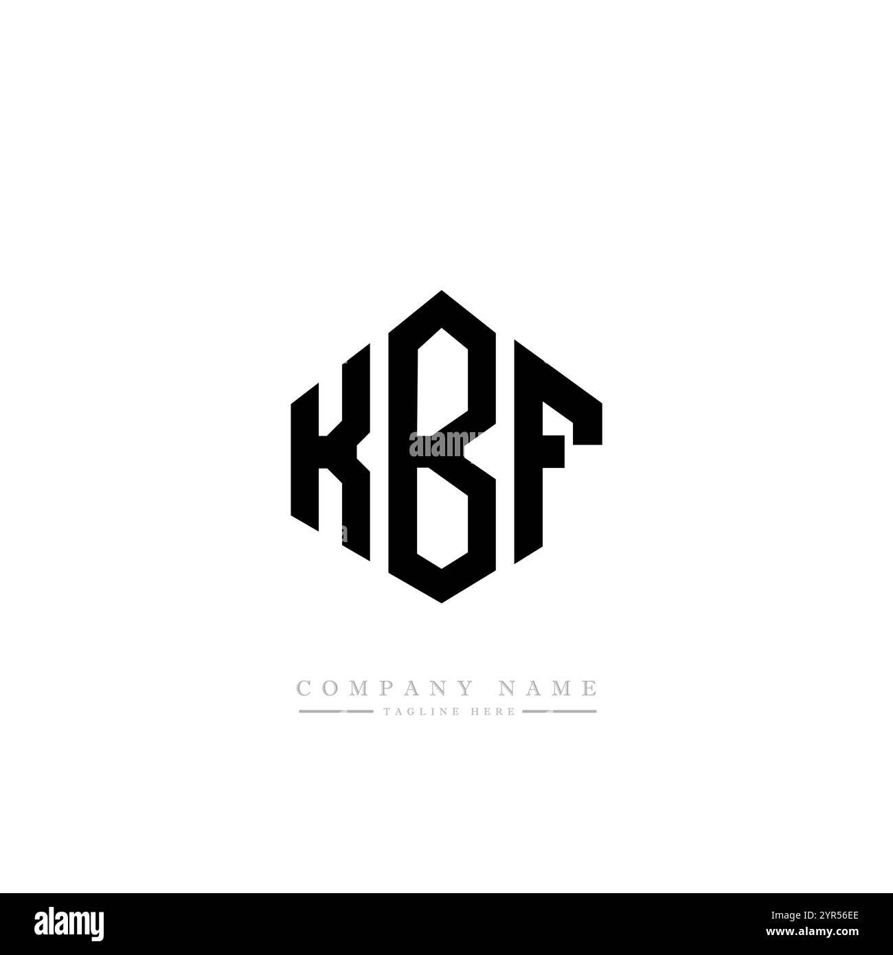 KBF letter logo design with polygon shape. KBF polygon and cube shape ...