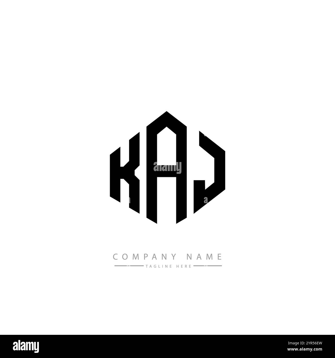 KAJ letter logo design with polygon shape. KAJ polygon and cube shape ...