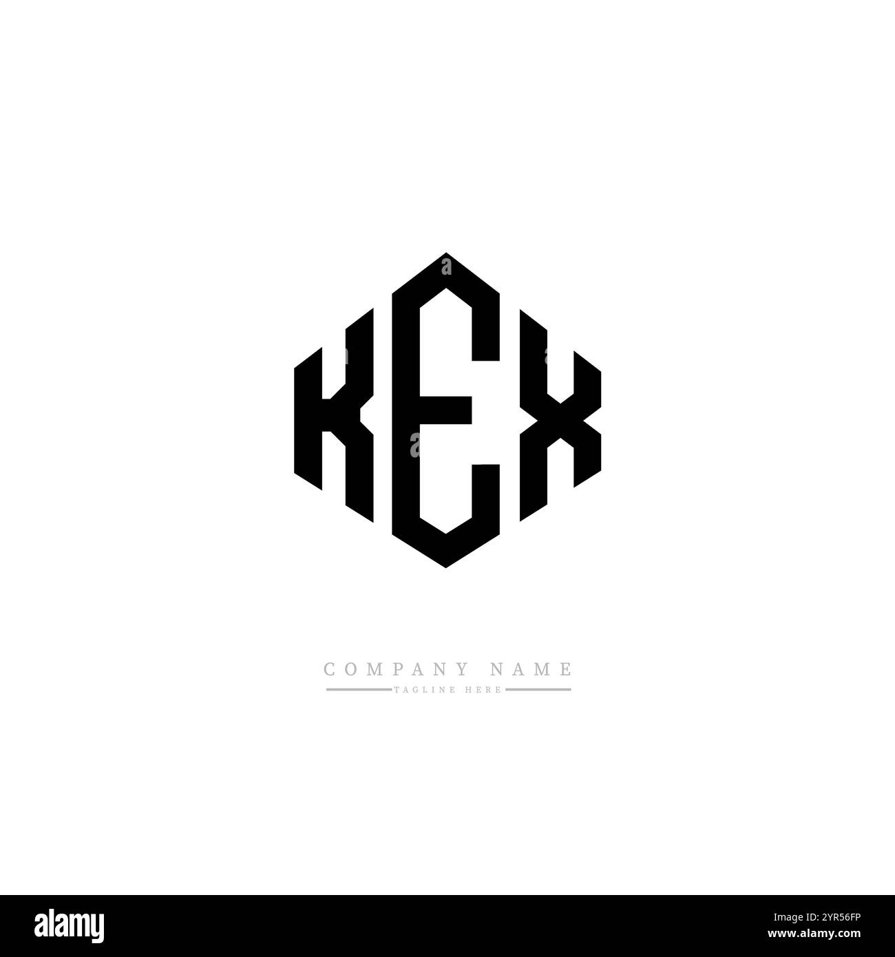 KEX letter logo design with polygon shape. KEX polygon and cube shape ...