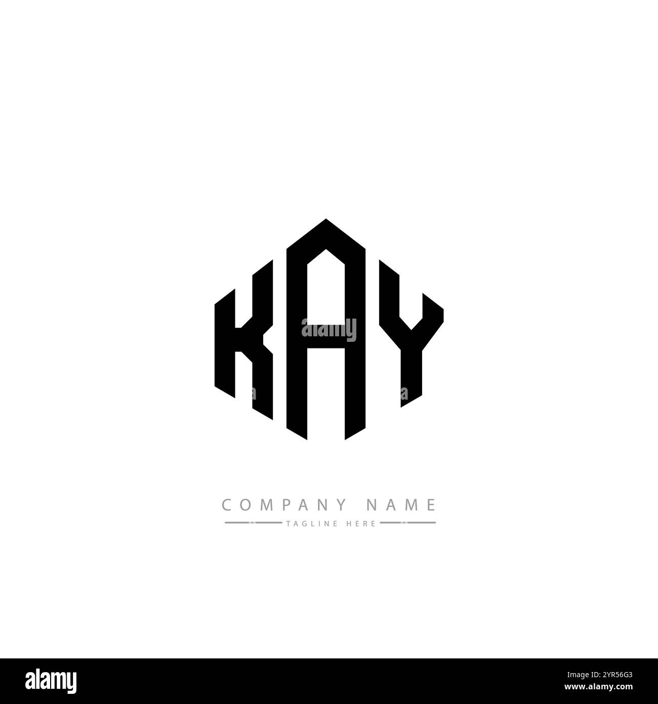 KAY letter logo design with polygon shape. KAY polygon and cube shape ...