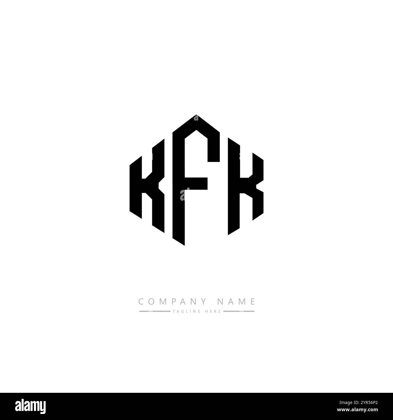 KFK letter logo design with polygon shape. KFK polygon and cube shape logo design. KFK hexagon ...