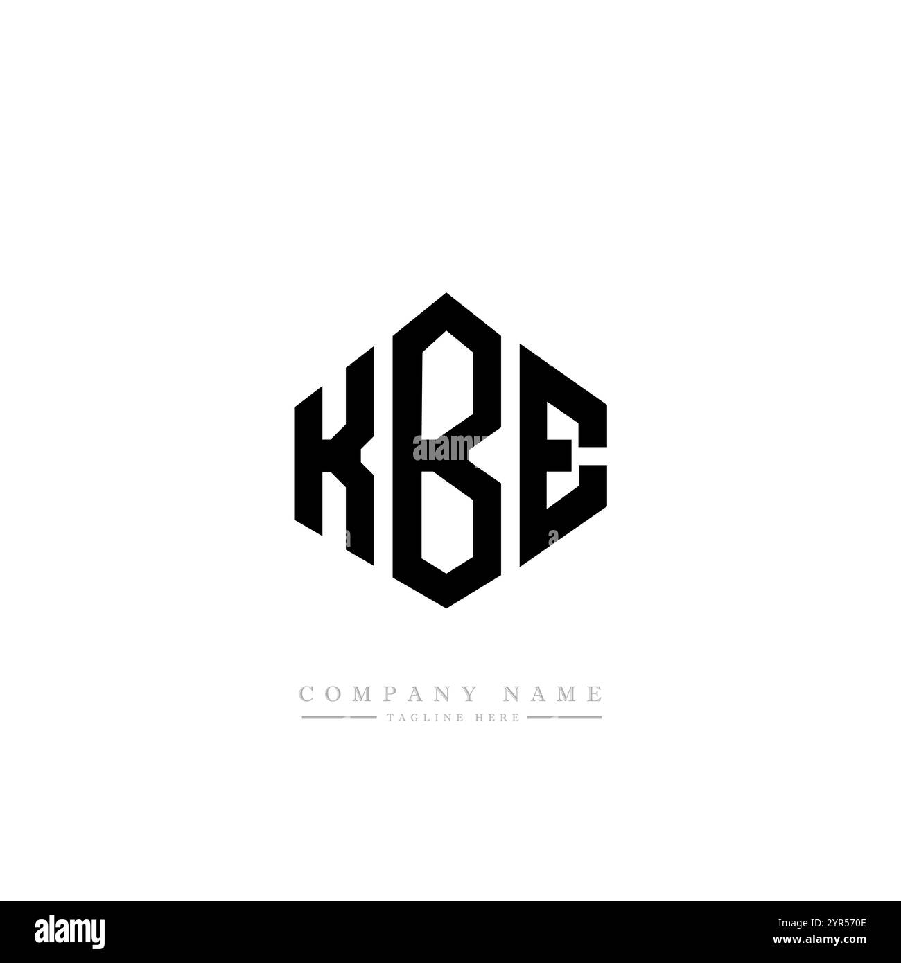 KBE letter logo design with polygon shape. KBE polygon and cube shape ...