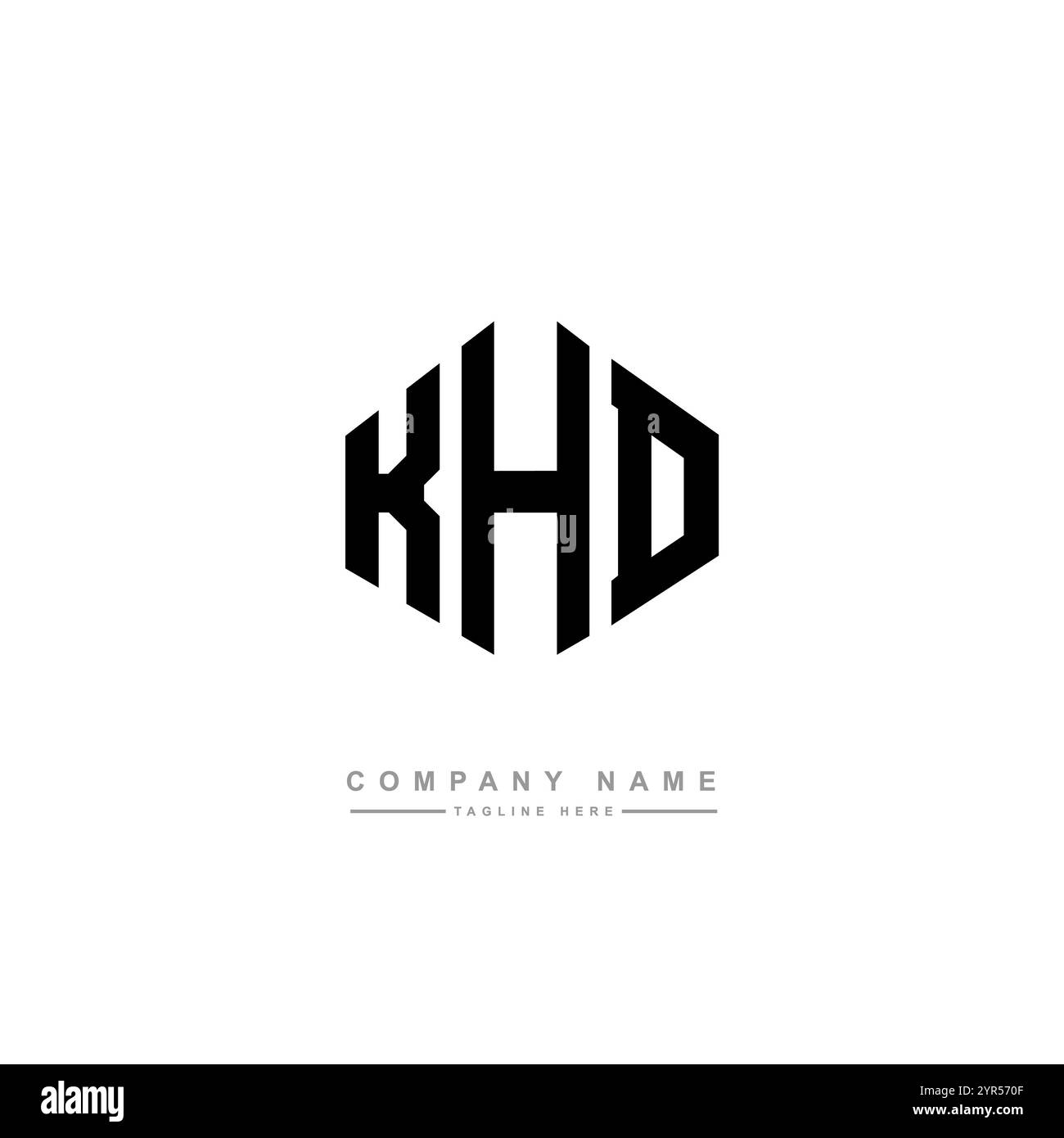 KHD letter logo design with polygon shape. KHD polygon and cube shape ...