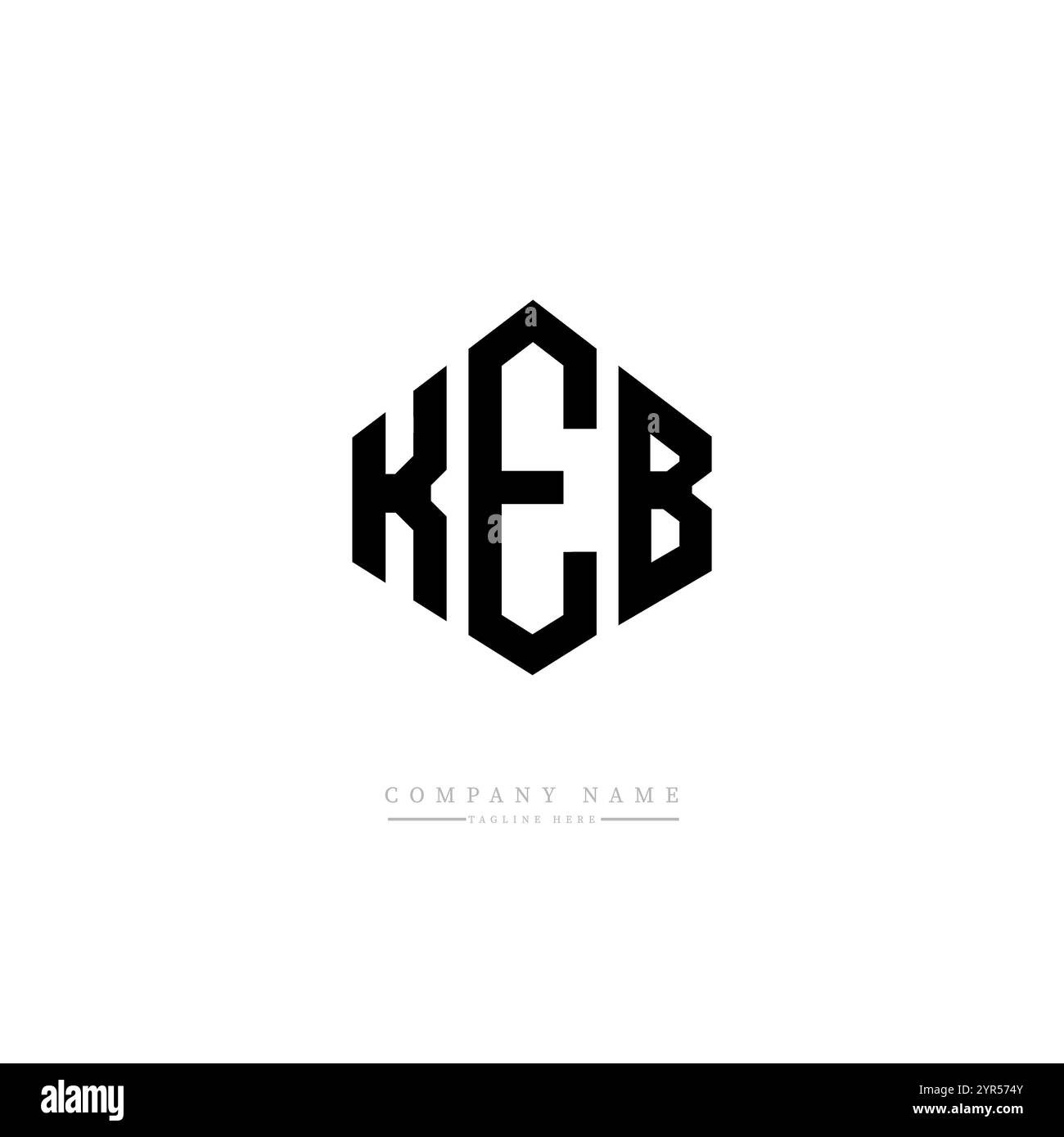KEB letter logo design with polygon shape. KEB polygon and cube shape ...