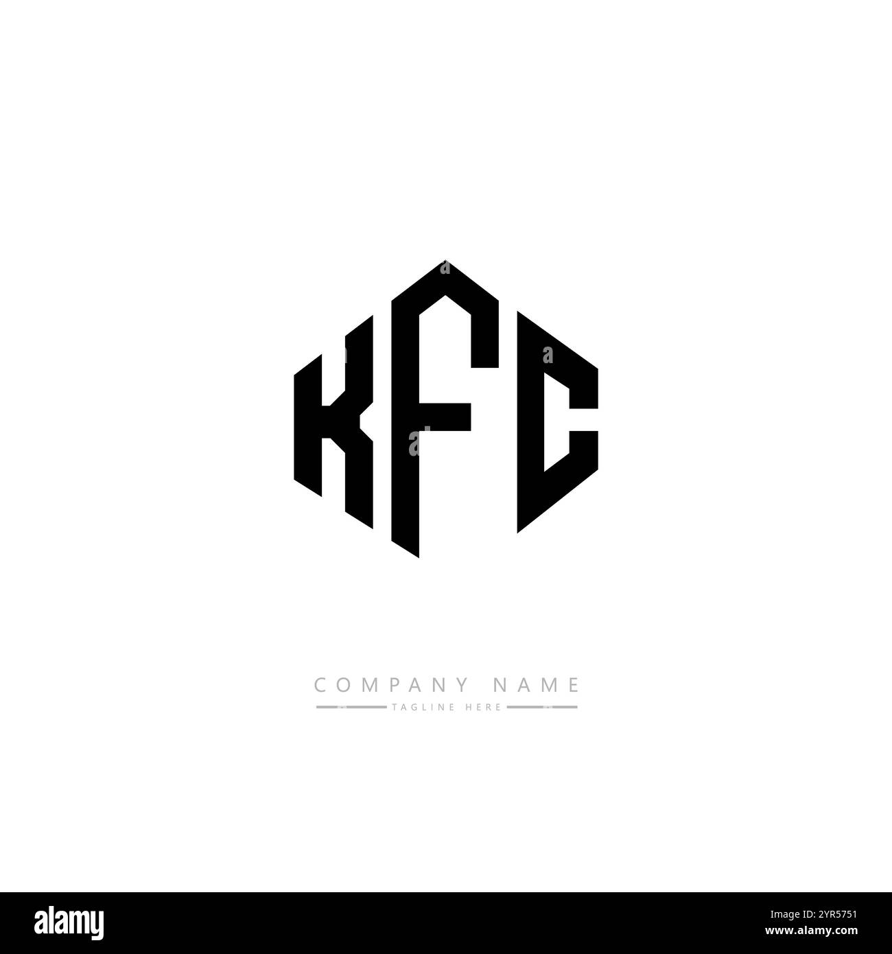 KFC letter logo design with polygon shape. KFC polygon and cube shape ...
