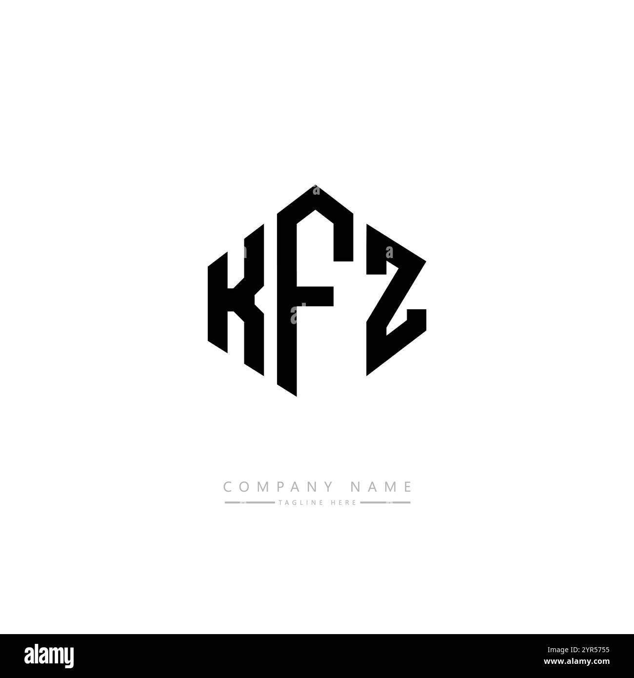 KFZ letter logo design with polygon shape. KFZ polygon and cube shape ...