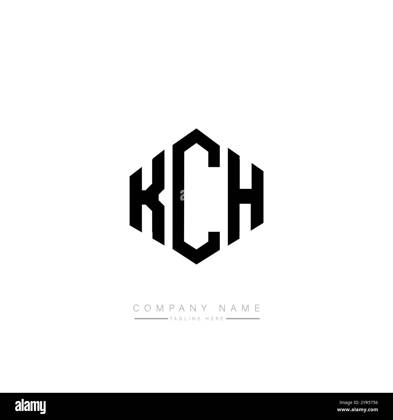 KCH letter logo design with polygon shape. KCH polygon and cube shape ...