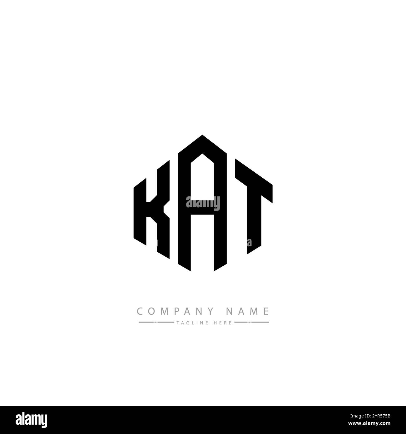 KAT letter logo design with polygon shape. KAT polygon and cube shape ...
