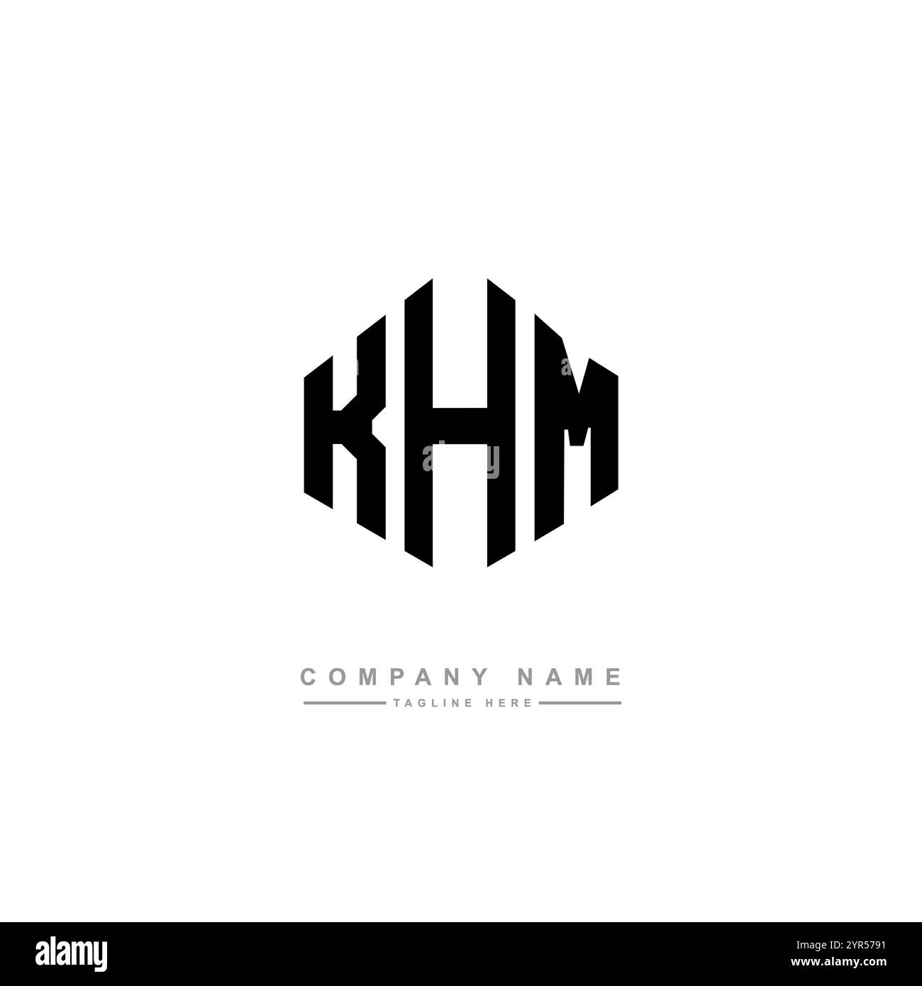 KHM letter logo design with polygon shape. KHM polygon and cube shape ...