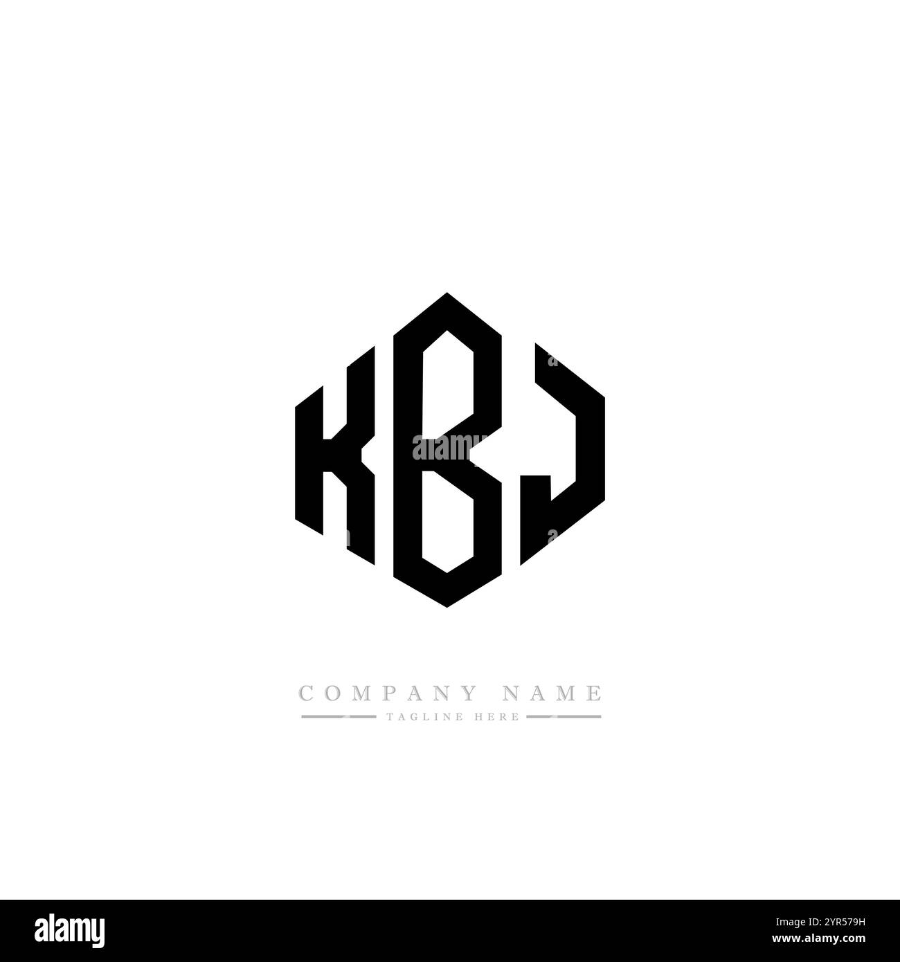 KBJ letter logo design with polygon shape. KBJ polygon and cube shape ...