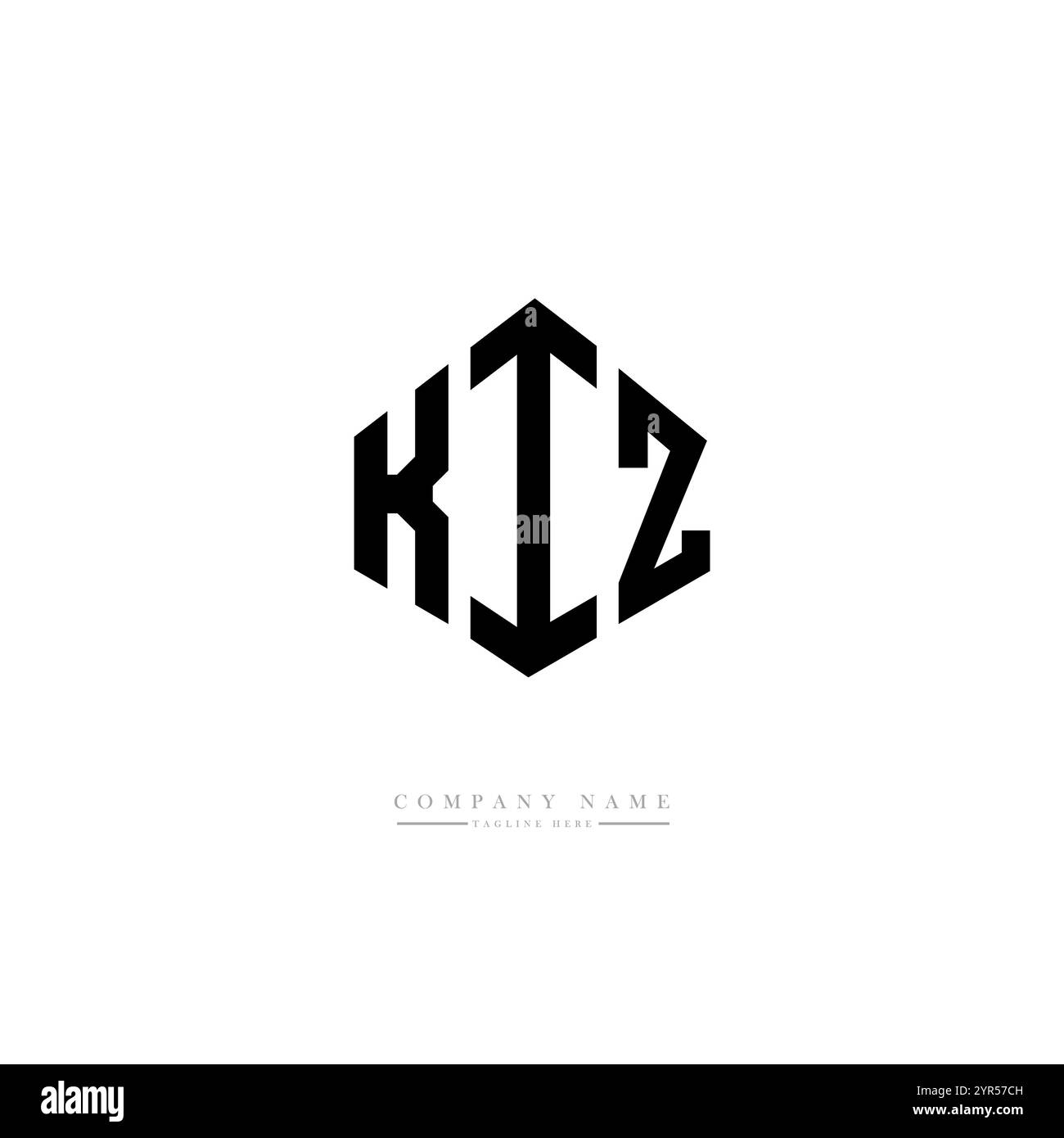 KIZ letter logo design with polygon shape. KIZ polygon and cube shape ...