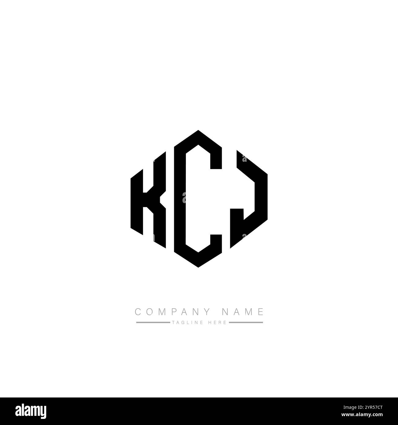 KCJ letter logo design with polygon shape. KCJ polygon and cube shape ...