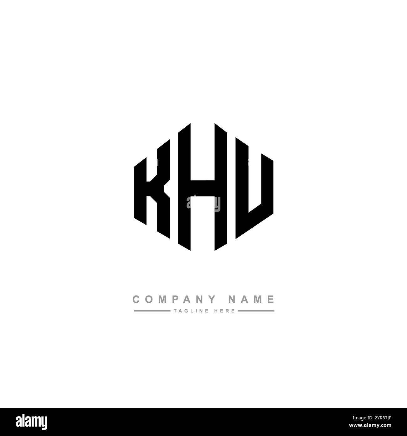 KHU letter logo design with polygon shape. KHU polygon and cube shape ...