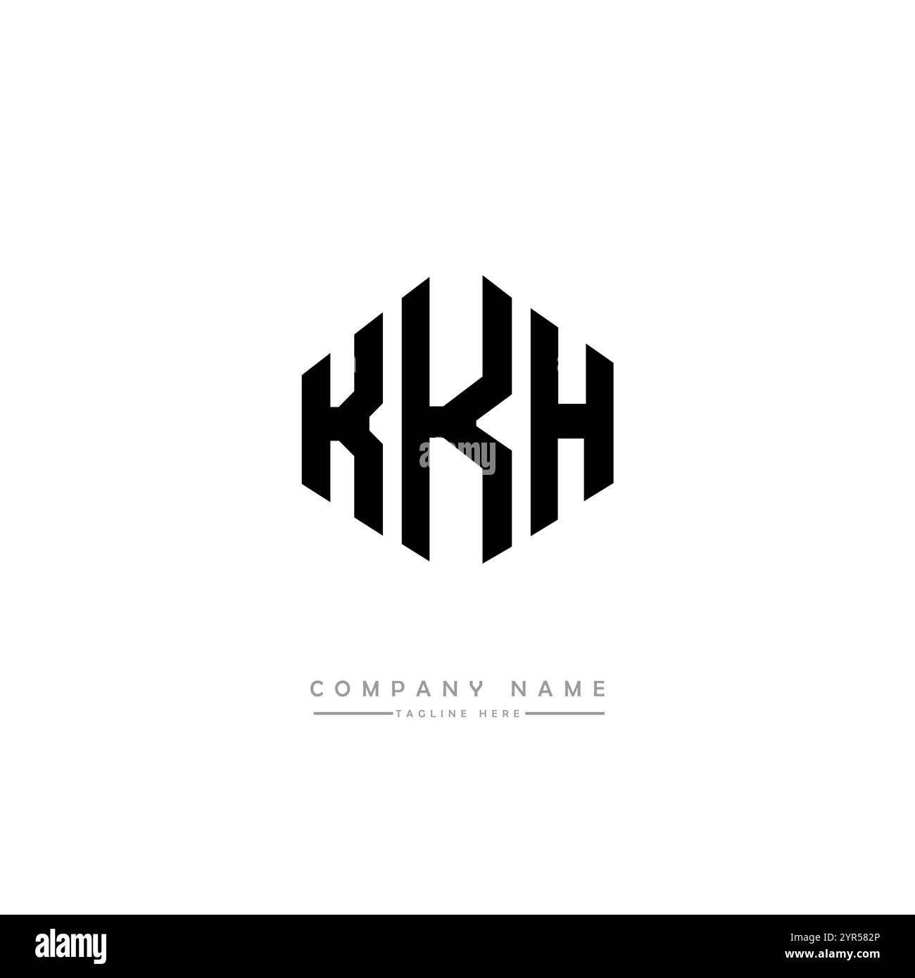 KKH letter logo design with polygon shape. KKH polygon and cube shape ...