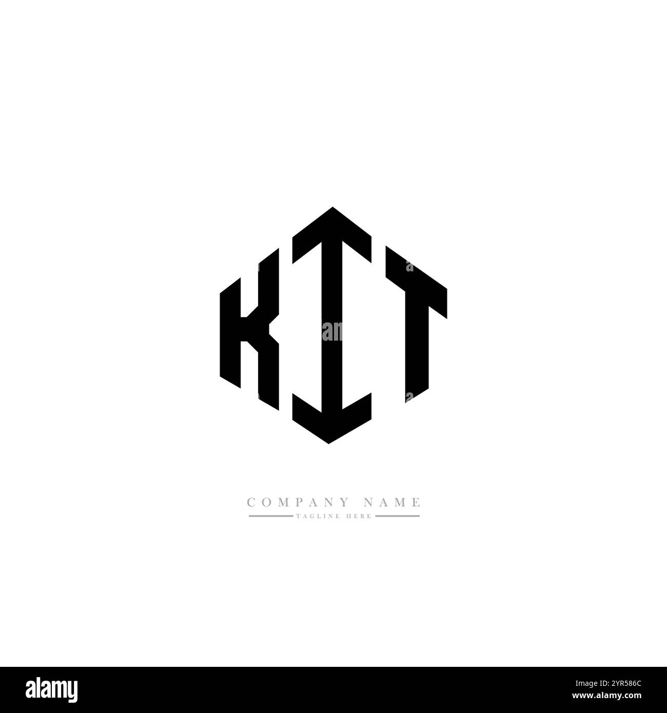 KIT letter logo design with polygon shape. KIT polygon and cube shape ...