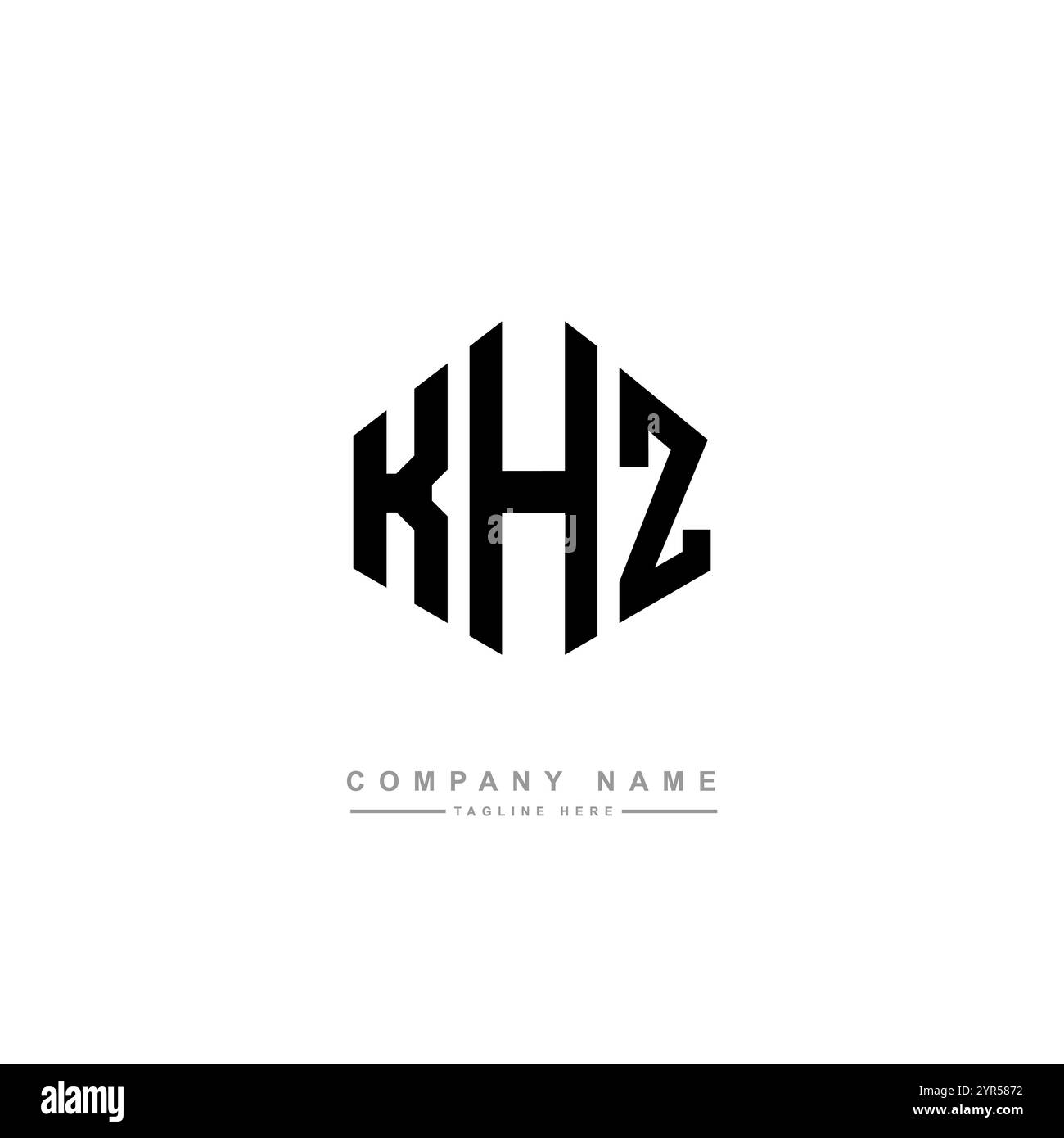 KHZ letter logo design with polygon shape. KHZ polygon and cube shape ...