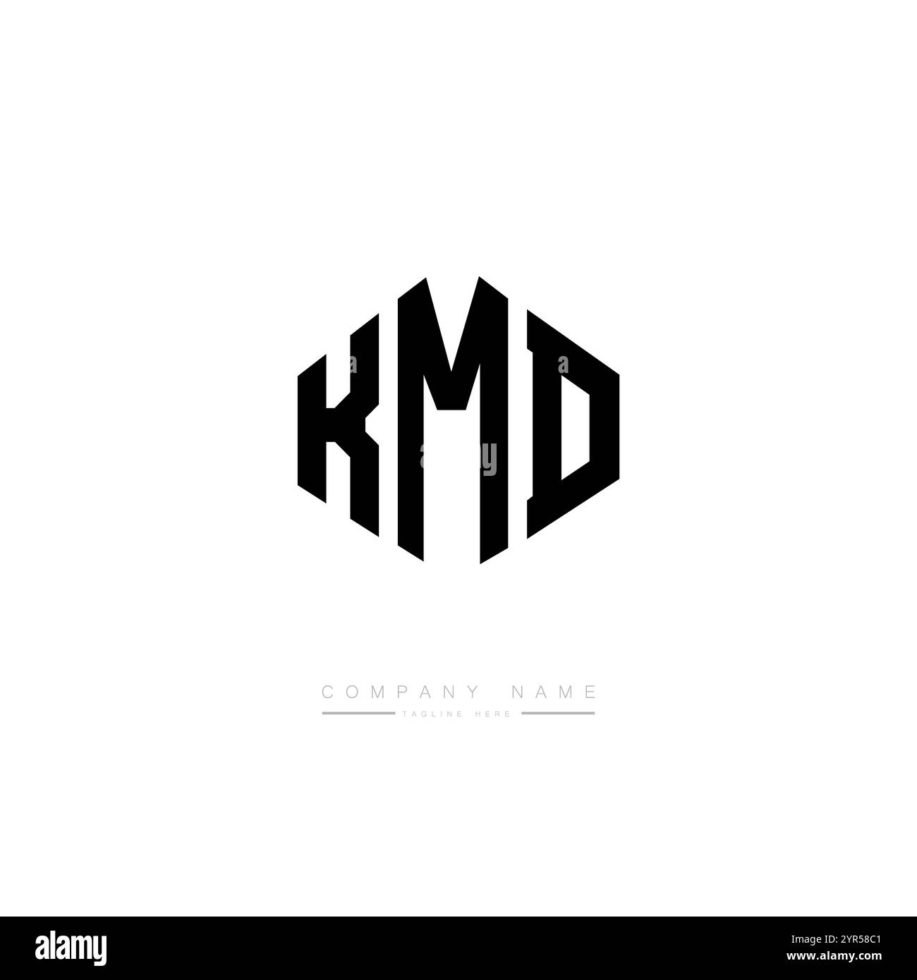 KMD letter logo design with polygon shape. KMD polygon and cube shape ...