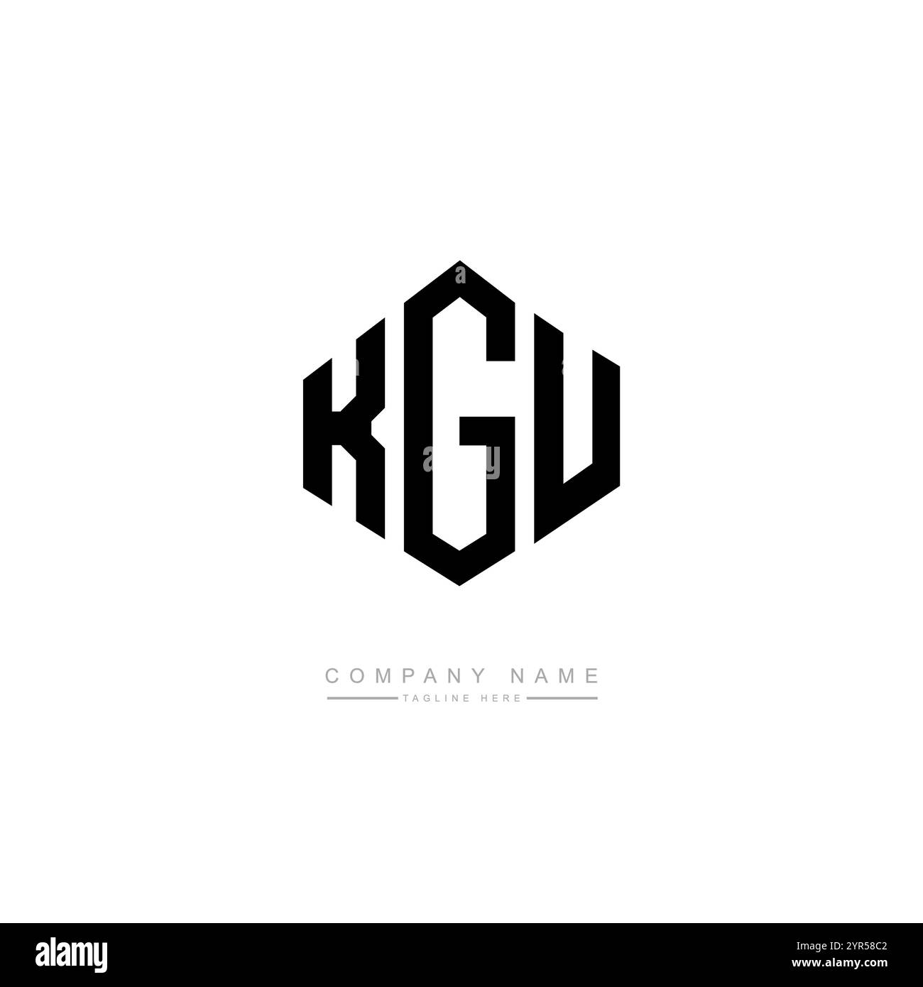 KGU letter logo design with polygon shape. KGU polygon and cube shape ...
