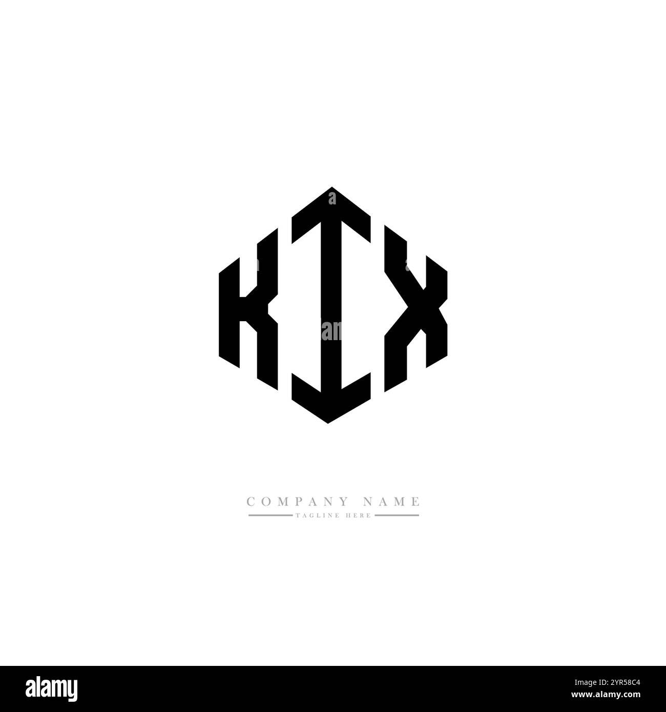 KIX letter logo design with polygon shape. KIX polygon and cube shape ...