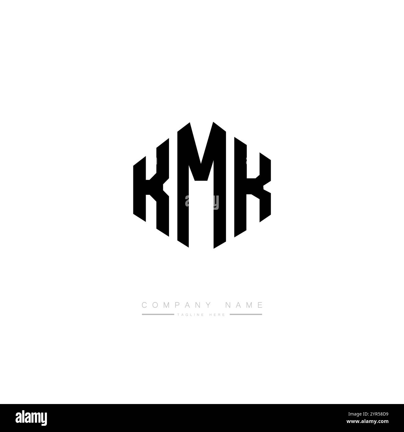 KMK letter logo design with polygon shape. KMK polygon and cube shape ...
