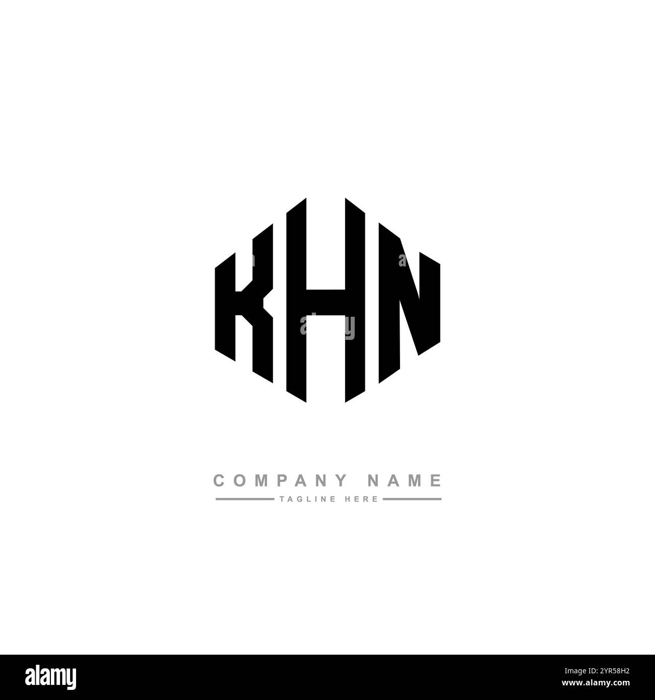 KHN letter logo design with polygon shape. KHN polygon and cube shape ...