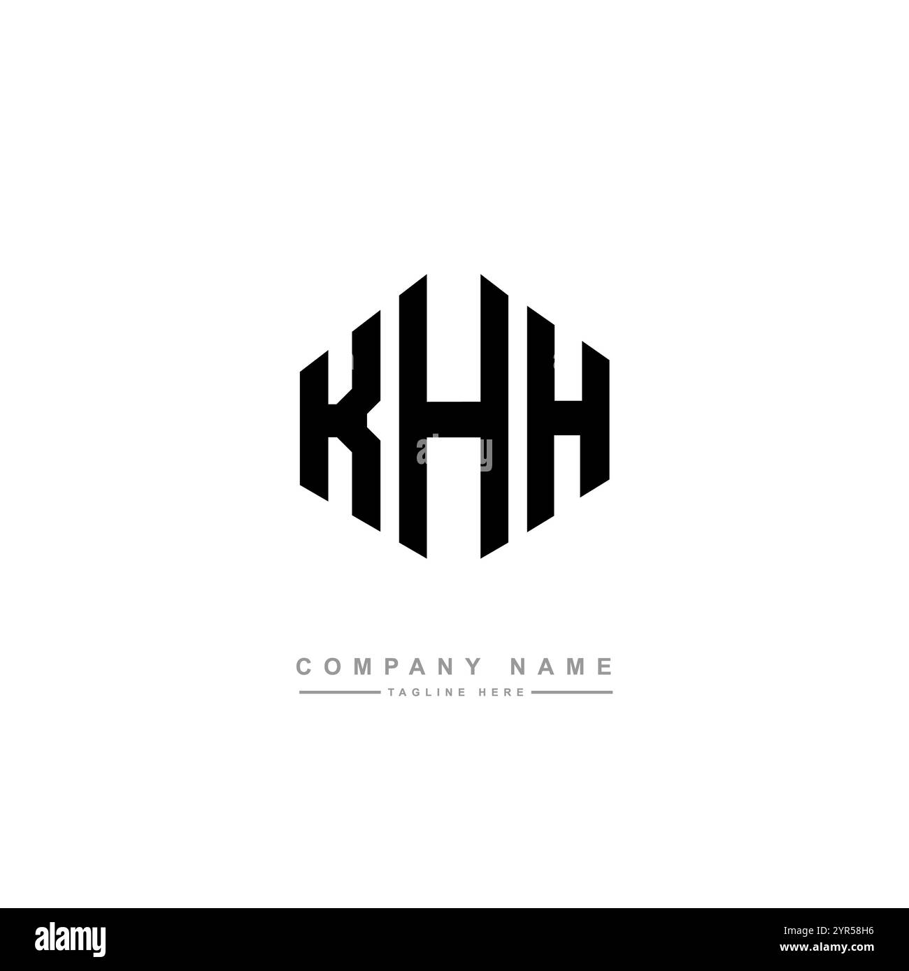 KHH letter logo design with polygon shape. KHH polygon and cube shape ...
