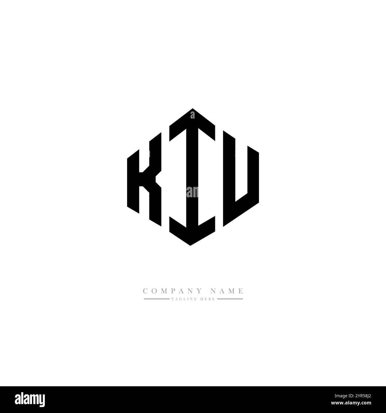 KIU letter logo design with polygon shape. KIU polygon and cube shape ...