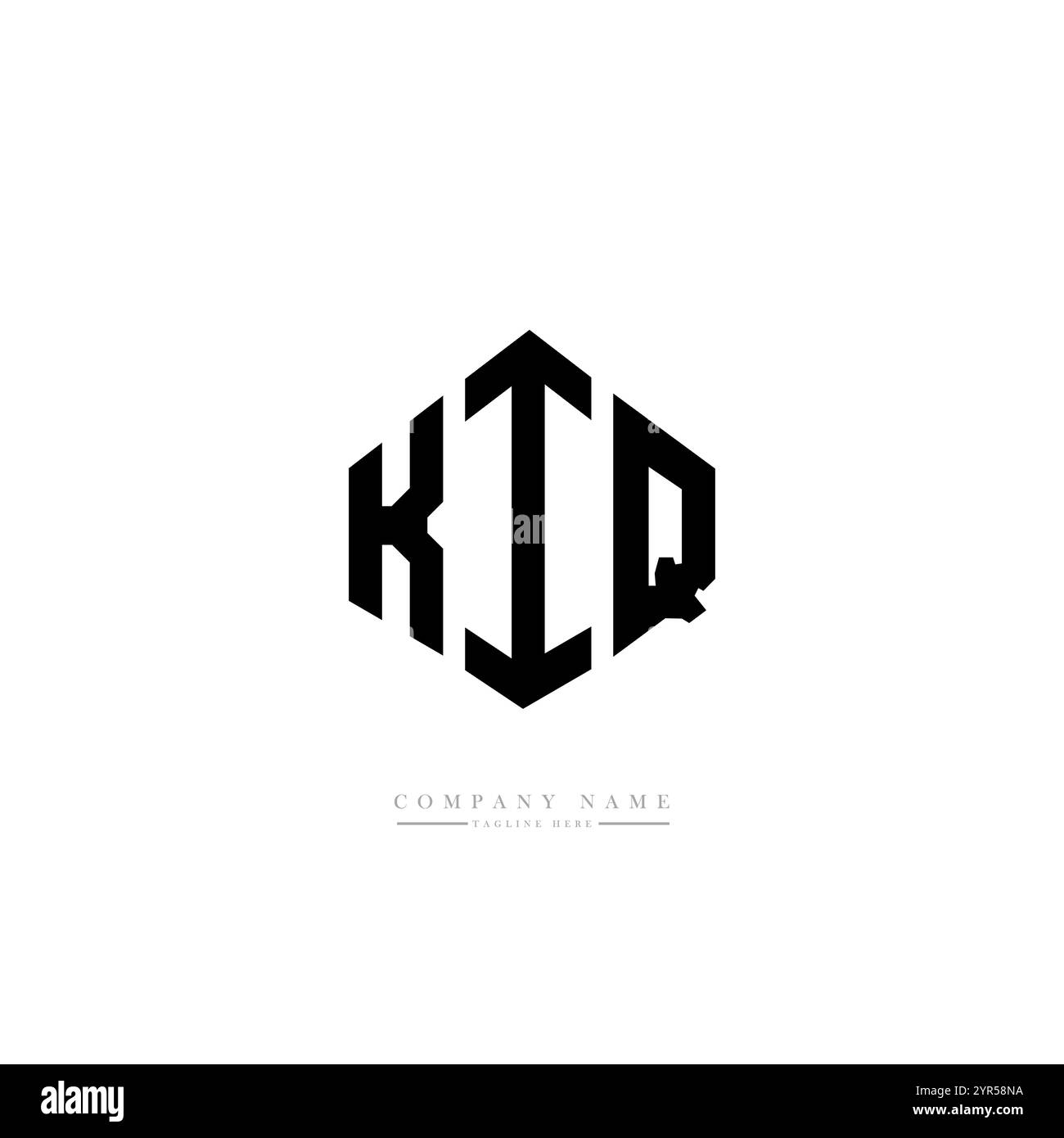 KIQ letter logo design with polygon shape. KIQ polygon and cube shape ...