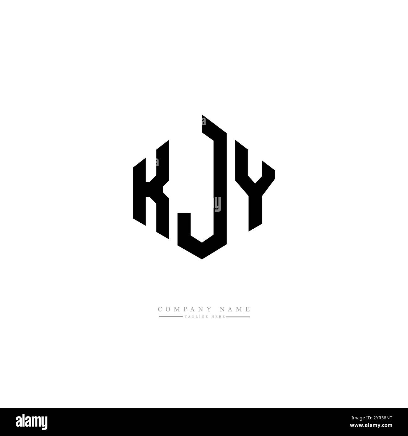 KJY letter logo design with polygon shape. KJY polygon and cube shape ...