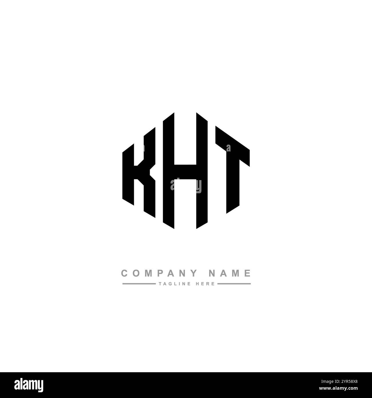 KHT letter logo design with polygon shape. KHT polygon and cube shape ...