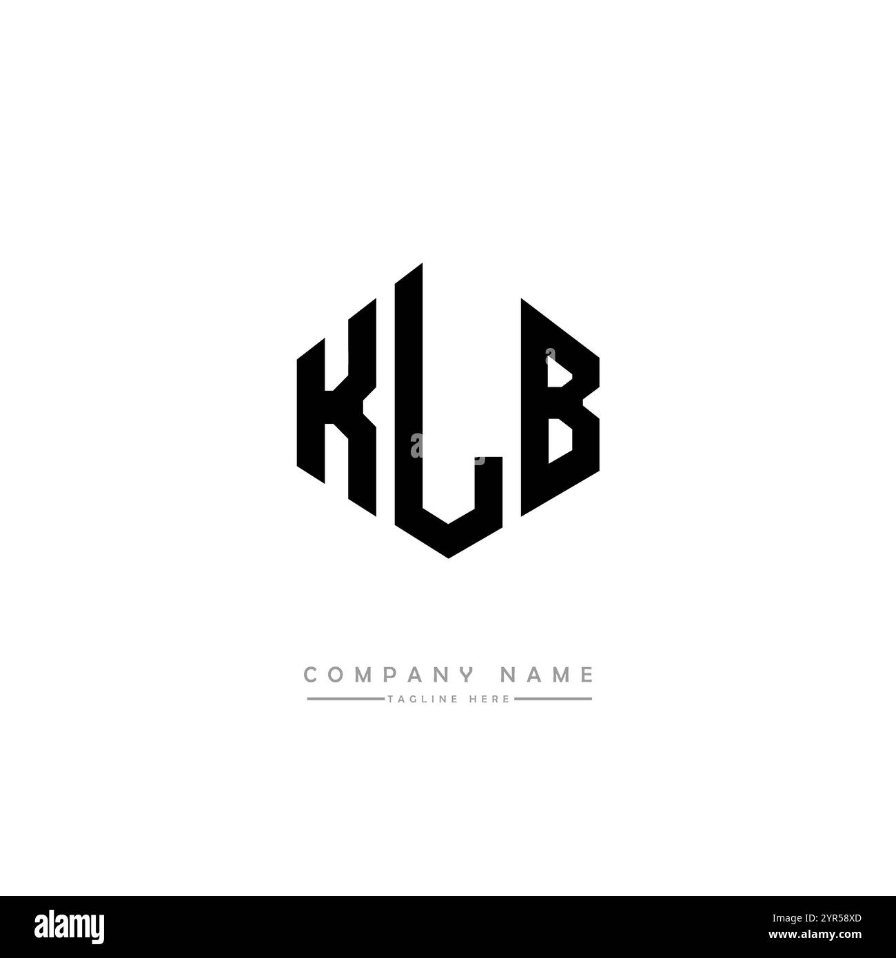 KLB letter logo design with polygon shape. KLB polygon and cube shape ...