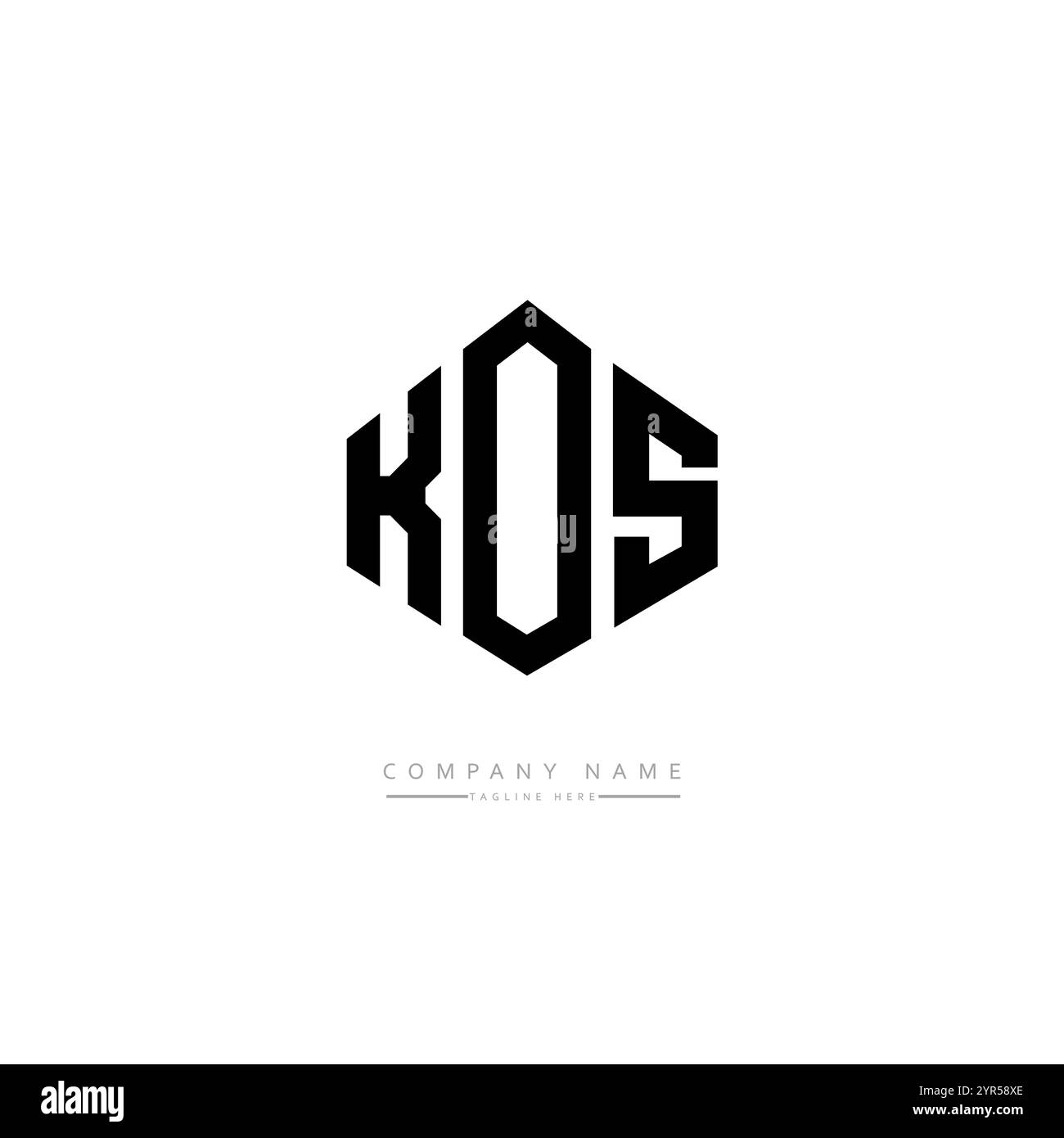 KOS letter logo design with polygon shape. KOS polygon and cube shape ...